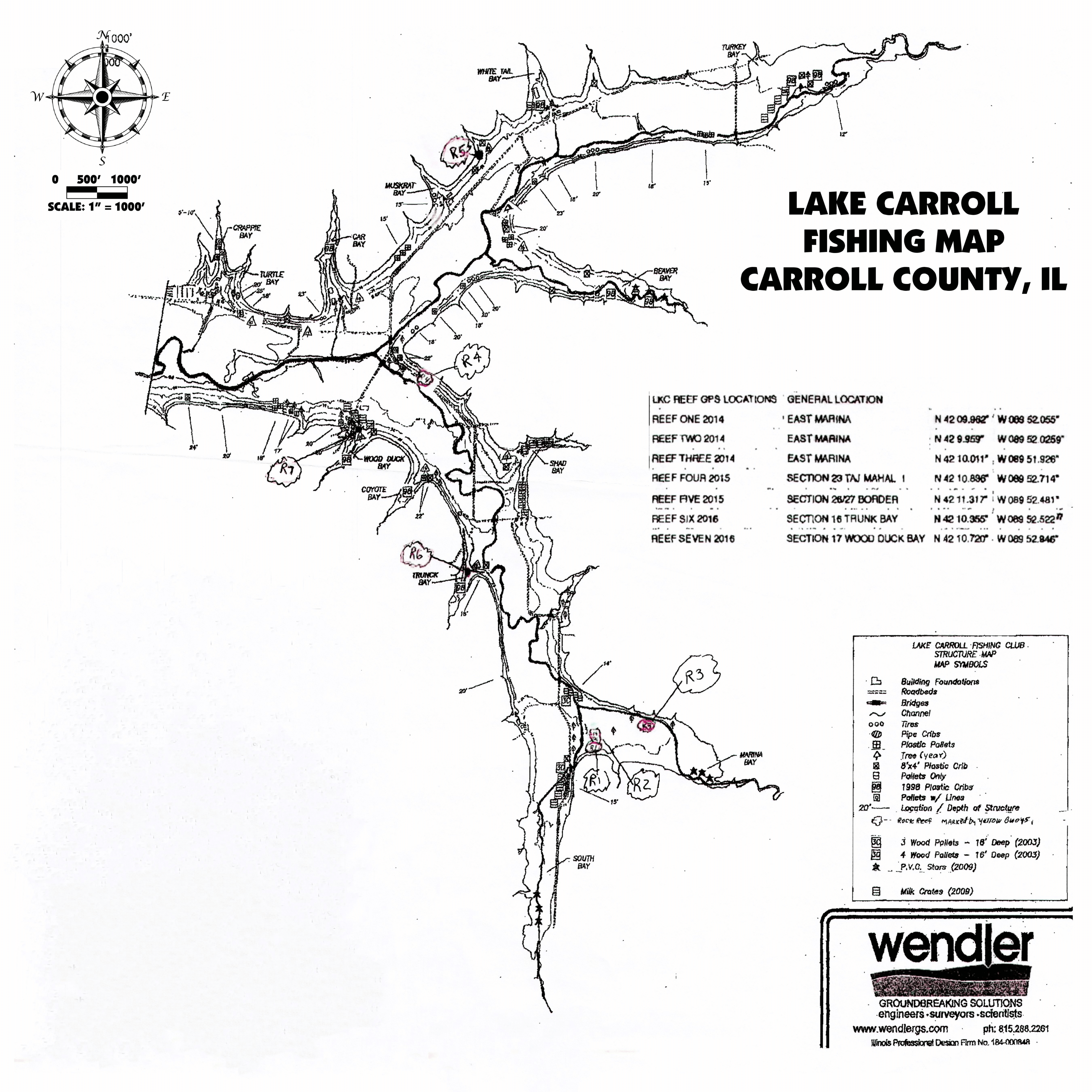 Lake Carroll Maps | Fishing Map | East Marina Map | Fawn Ridge
